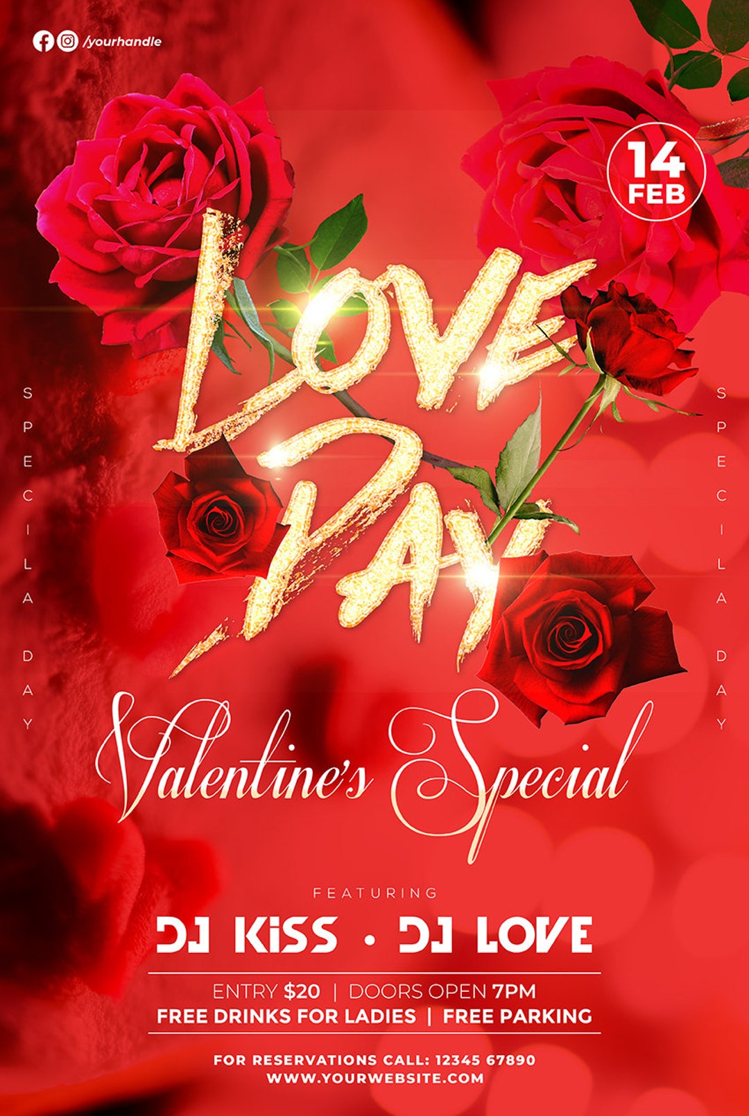 Valentines Day Photoshop PSD Template, Digital Files, Print - Etsy