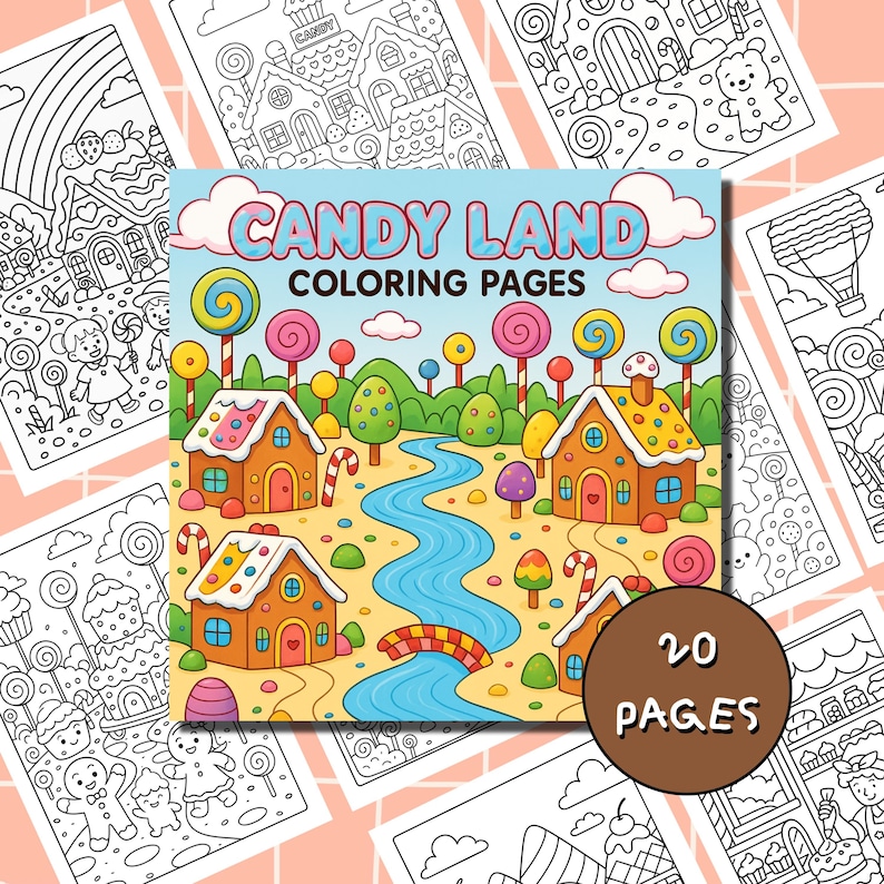 Candy Land Coloring Pages | 20 Fun Sweets and Dessert Designs (PDF ...