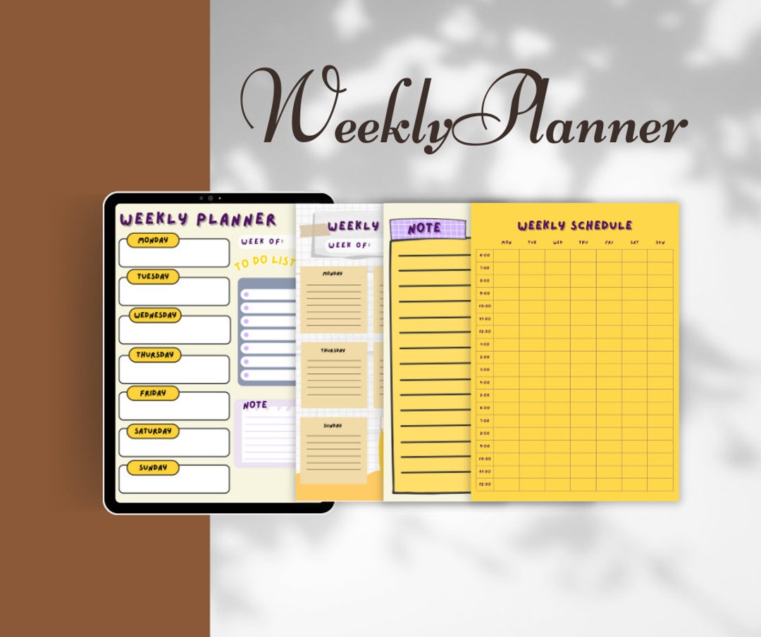 Editable Weekly Planner Printable, Digital Weekly Planner PDF Weekly ...