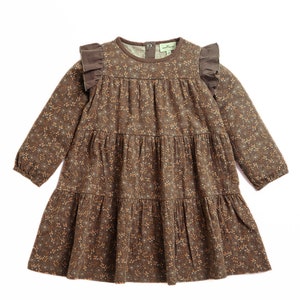 BRUNETTE - Premium Cotton Flannel Brown Toddler/little Girls' Dress ...
