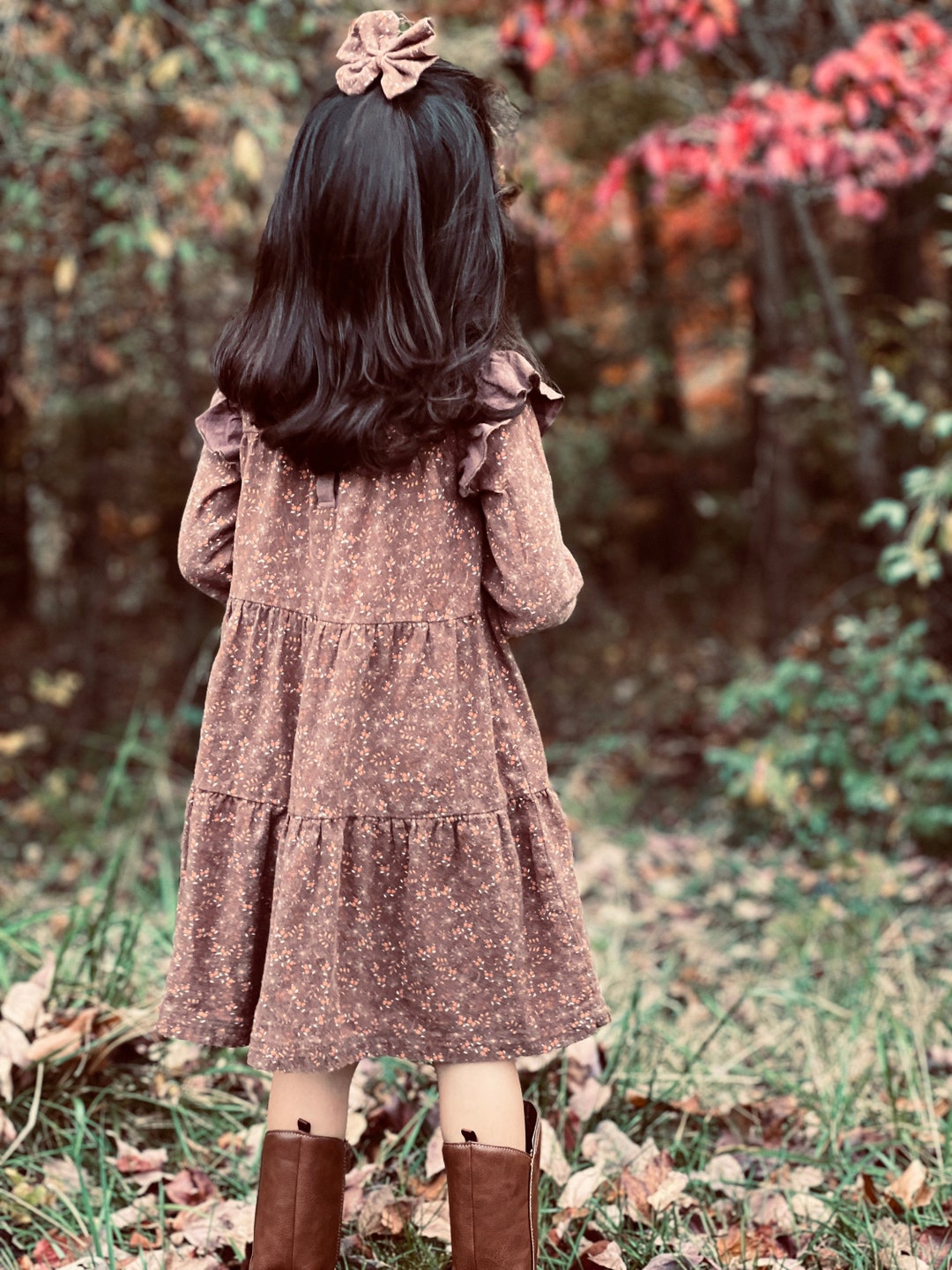 BRUNETTE - Premium Cotton Flannel Brown Toddler/little Girls' Dress ...