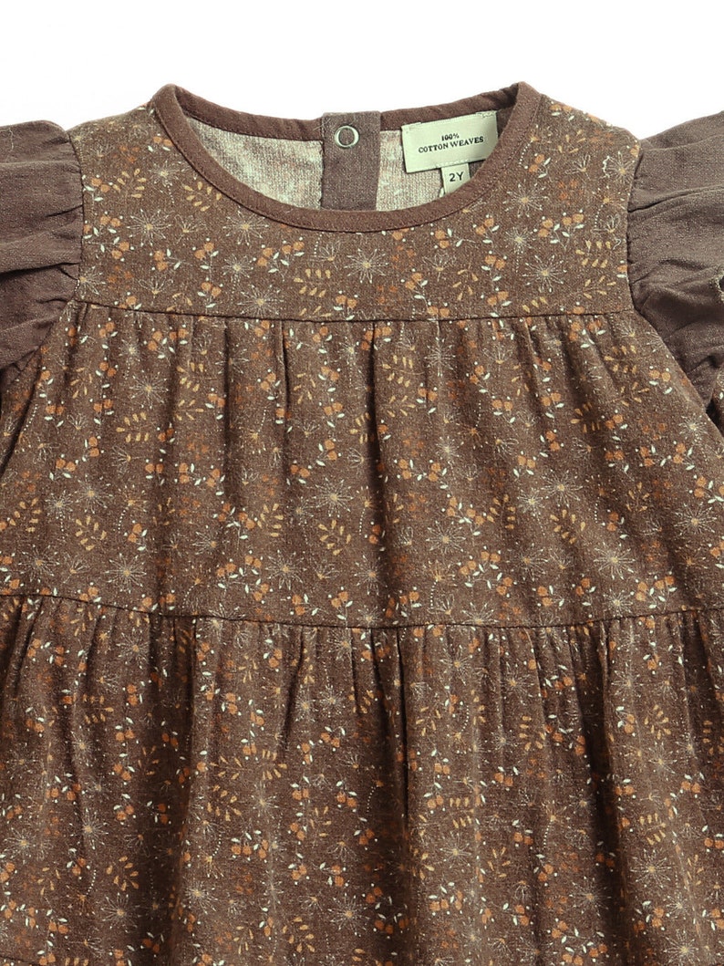 BRUNETTE - Premium Cotton Flannel Brown Toddler/little Girls' Dress ...