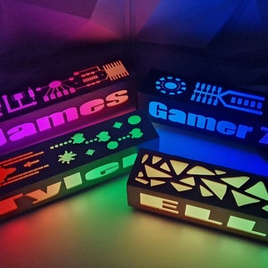 Personalized Gamertag Light Sign, Custom Game Name Light, Game ...