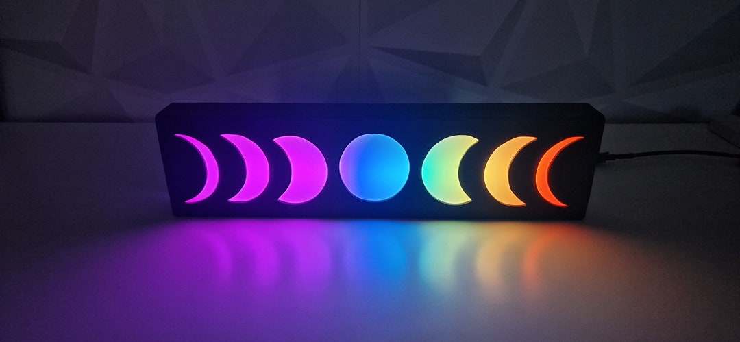 Moon Phase Light, LED Night Light, Neon USB Gadget, Bedroom Room ...