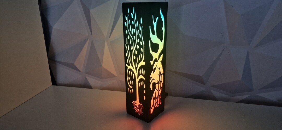 Stag Light, Nature Night Light, Tree Lantern, Neon Deer, RGB LED ...