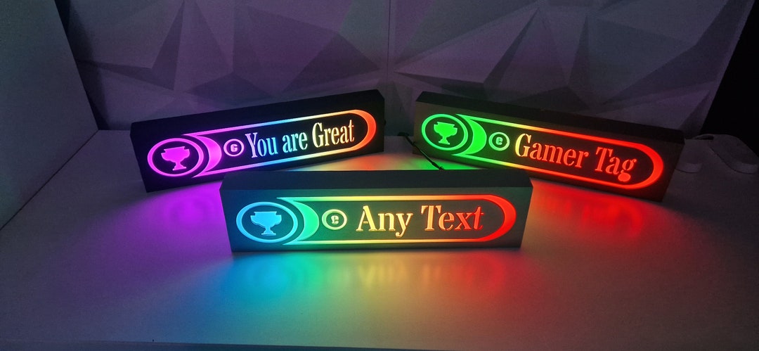 Personalized Achievement Unlocked Light, Gamer Tag Sign, Custom ...