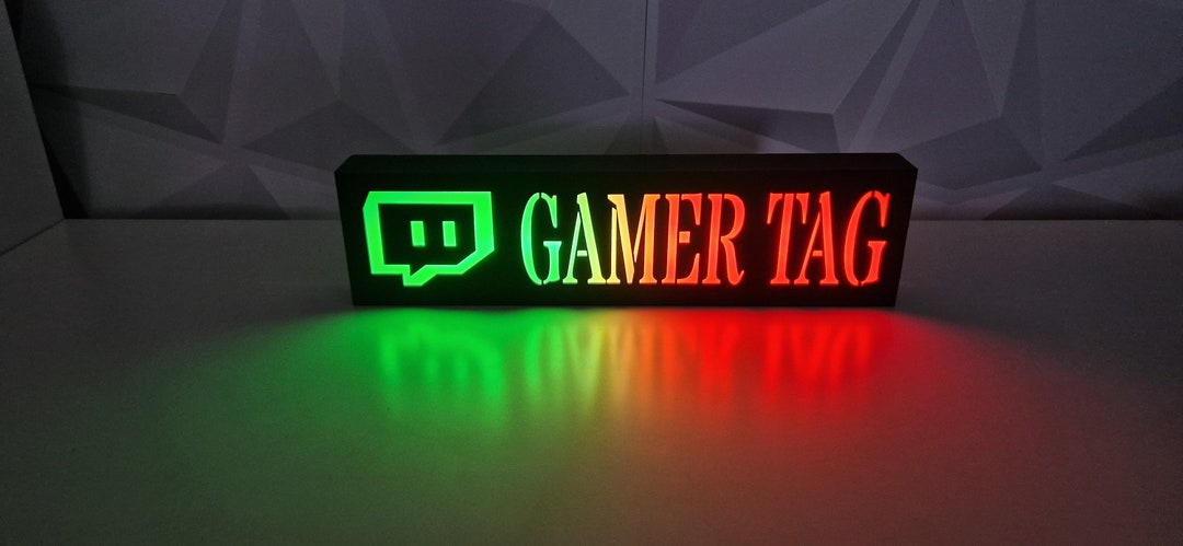 Twitch Personalised Gamer Tag Light, Streamer Name Light, Gamer Gift ...