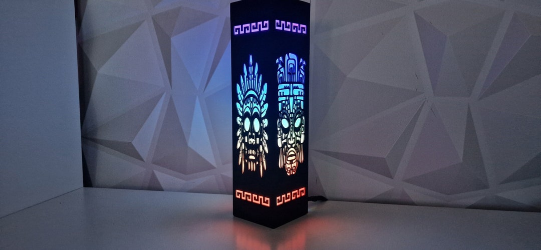 Aztec Mythology Light, Aztec Mask Night Light, Sci-fi Lamp, Mayan Home ...