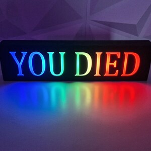 Dark Souls Themed Light, You Died Sign, Gamer Gift Night Light, Game ...