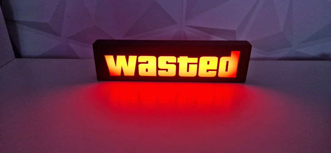 Wasted Light, GTA Sign, Gamer Gift Night Light, Game Room Lighting ...