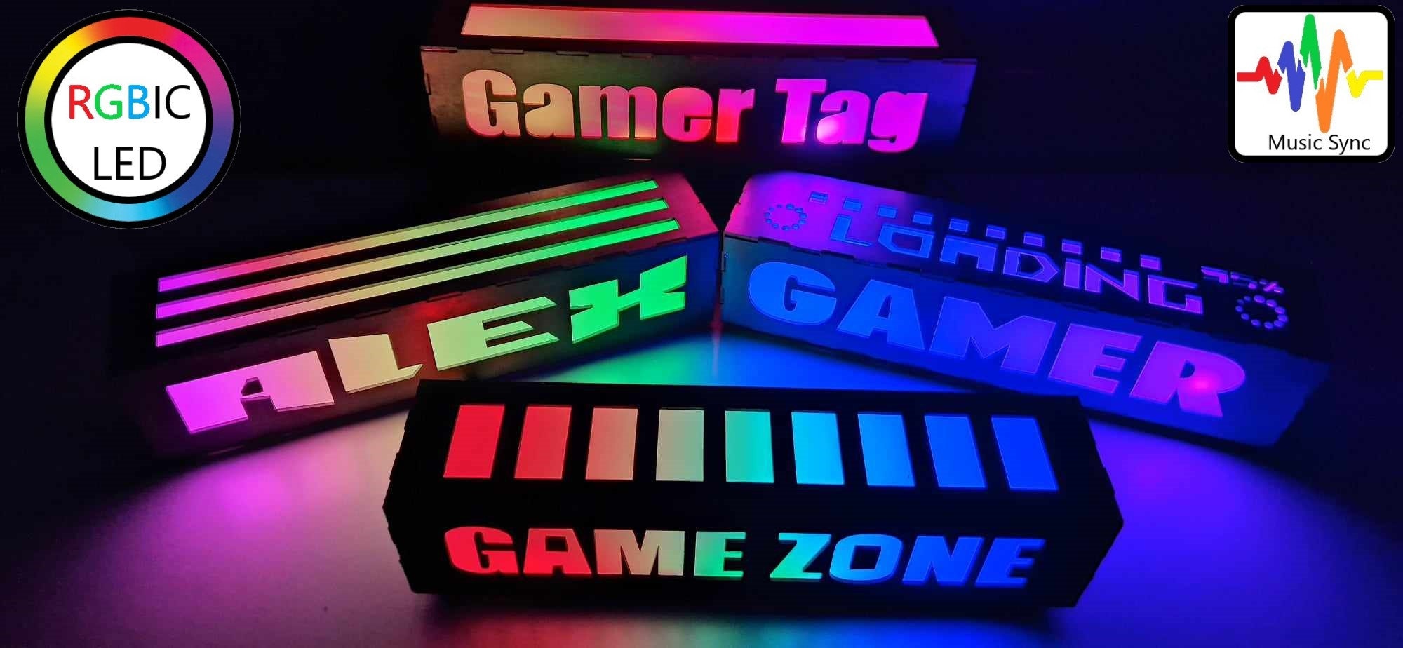 Personalized Gamertag Light Sign, Custom Name Light, Game Accessory ...