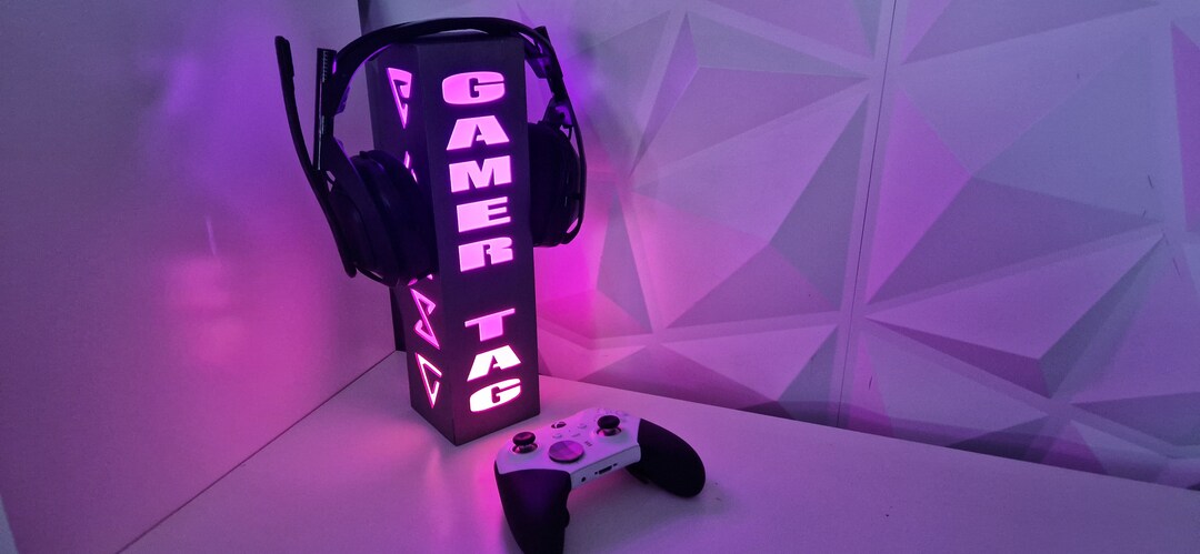 Personalized Head Phone Holder, Witcher Gamer Tag Headset Stand, Custom ...