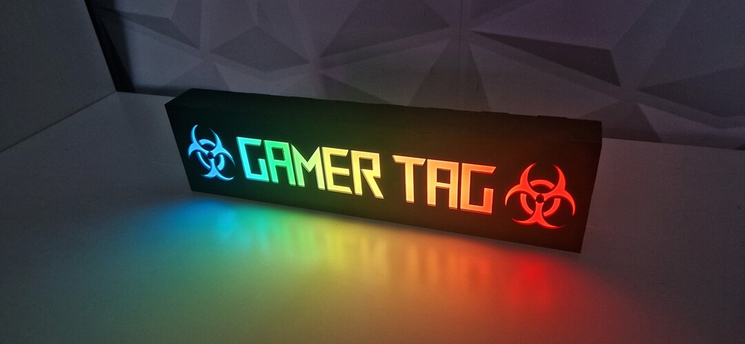 Personalized Biohazard Gamer Tag Display, Custom Name Light, Game ...