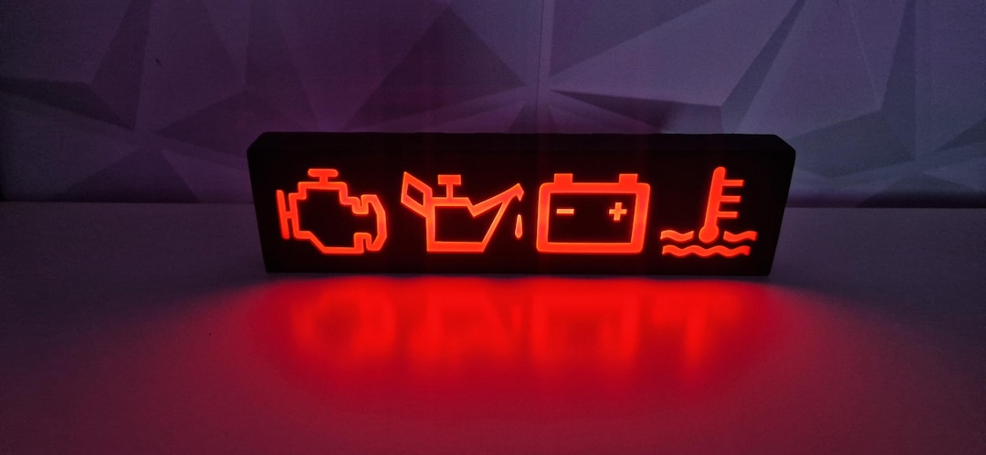 Check Engine Light, Mechanic Gift Lamp, LED Night Light, Work Shop ...