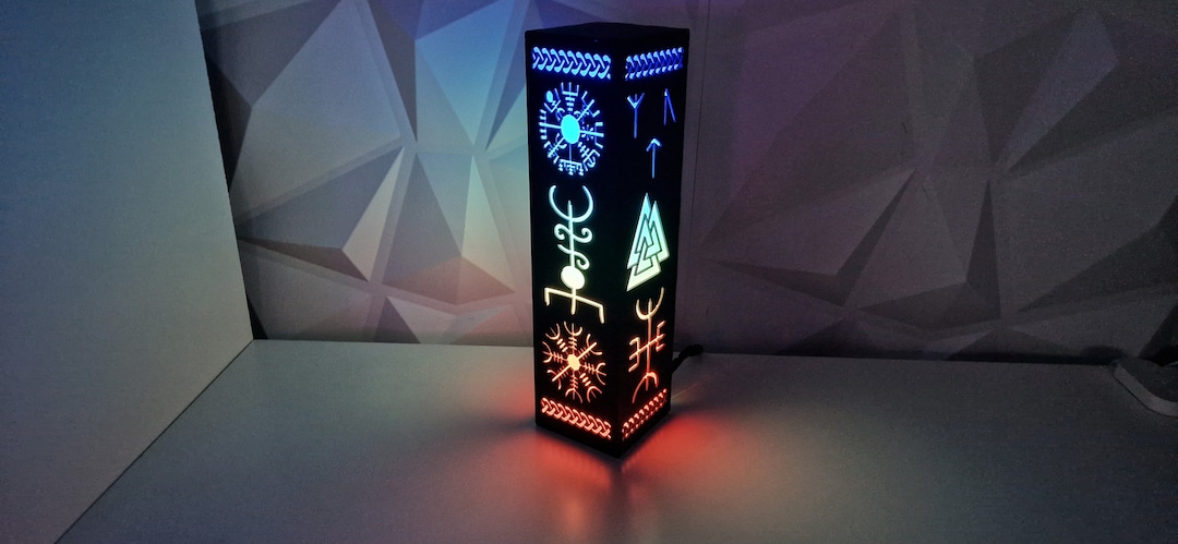 Norse Mythology Light, Vegvisir Night Light, Runic Viking Compass Lamp ...