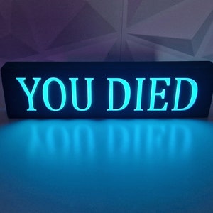 Dark Souls Themed Light, You Died Sign, Gamer Gift Night Light, Game ...