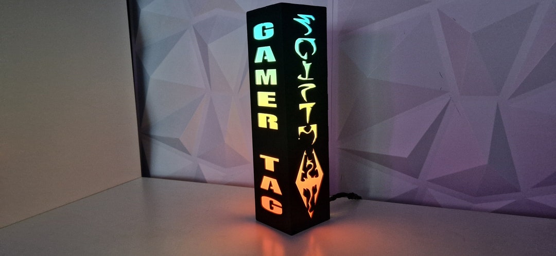 Skyrim Gamer Tag Headset Stand, Personalized Head Phone Holder, Custom ...