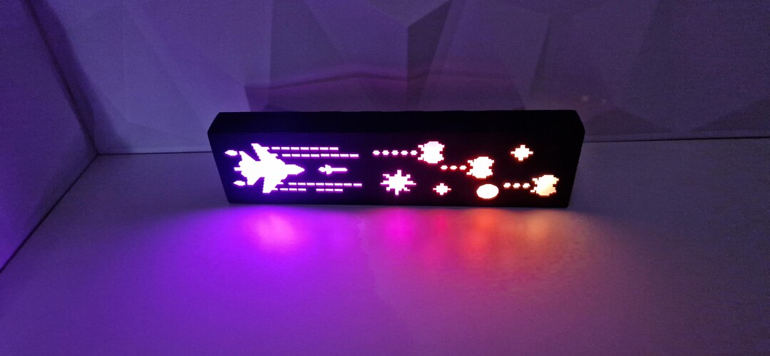 8 Bit Themed Light, Retro LED Sign, Space Ship Game Lamp, Gamer Gift ...