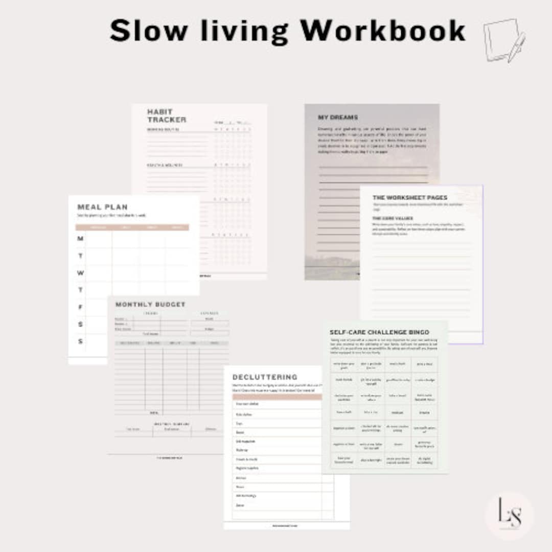 Slow Living Planner | Fillable Workbook - Etsy