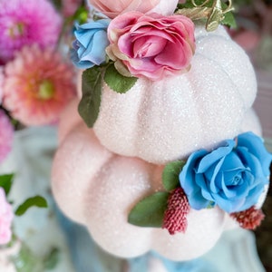 Bespoke Upcycled Blush Pink Glitter Pumpkin Finial - Etsy