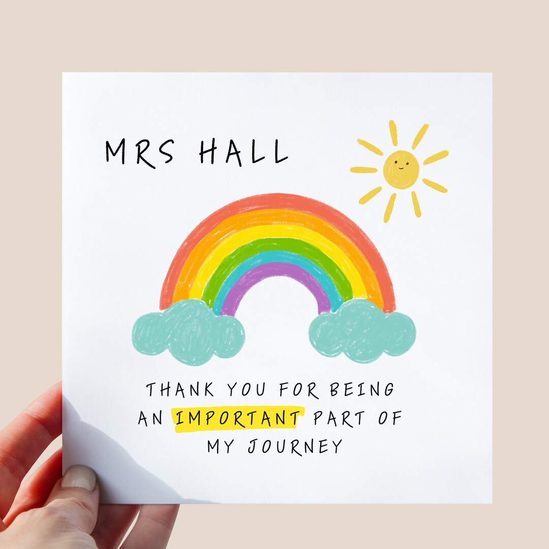 Thank You Teacher Card | Teacher | Personalised | Special | Card ...