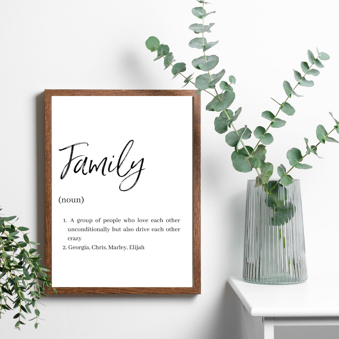 Personalized Family Definition Print: Modern Home Decor - Etsy