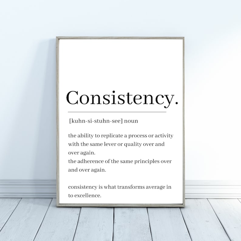 Consistency Definition Print: Minimalist Office Wall Art - Etsy