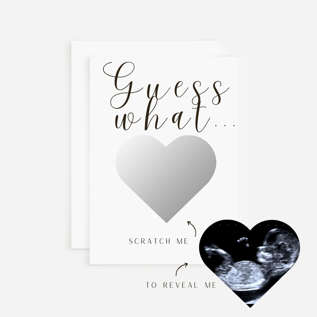 Guess What Pregnancy Announcement Card: Scratch to Reveal Baby Scan - Etsy