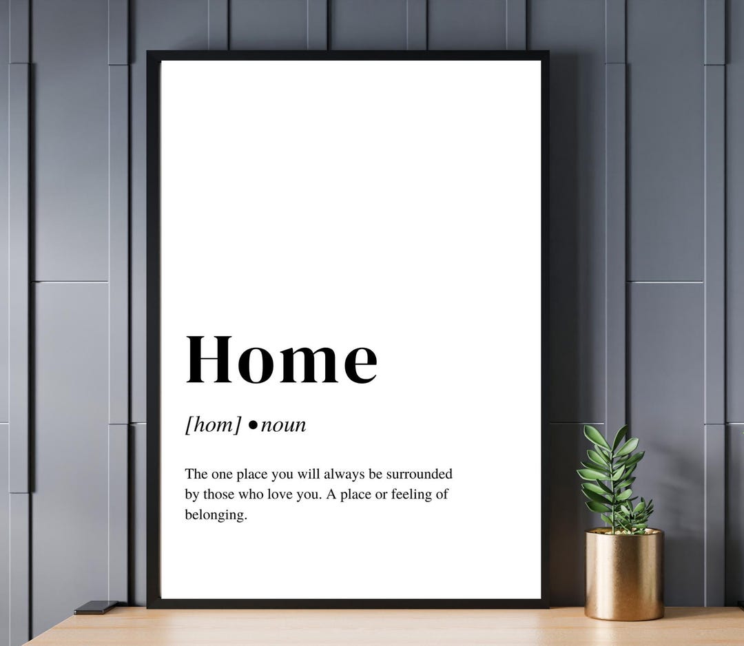 Home Definition Print: Typographic Wall Art - Etsy