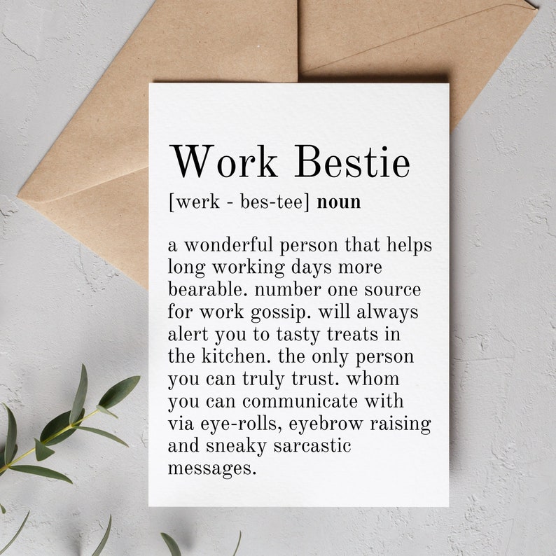 Work Bestie Card: Funny Birthday Card for Coworker - Etsy