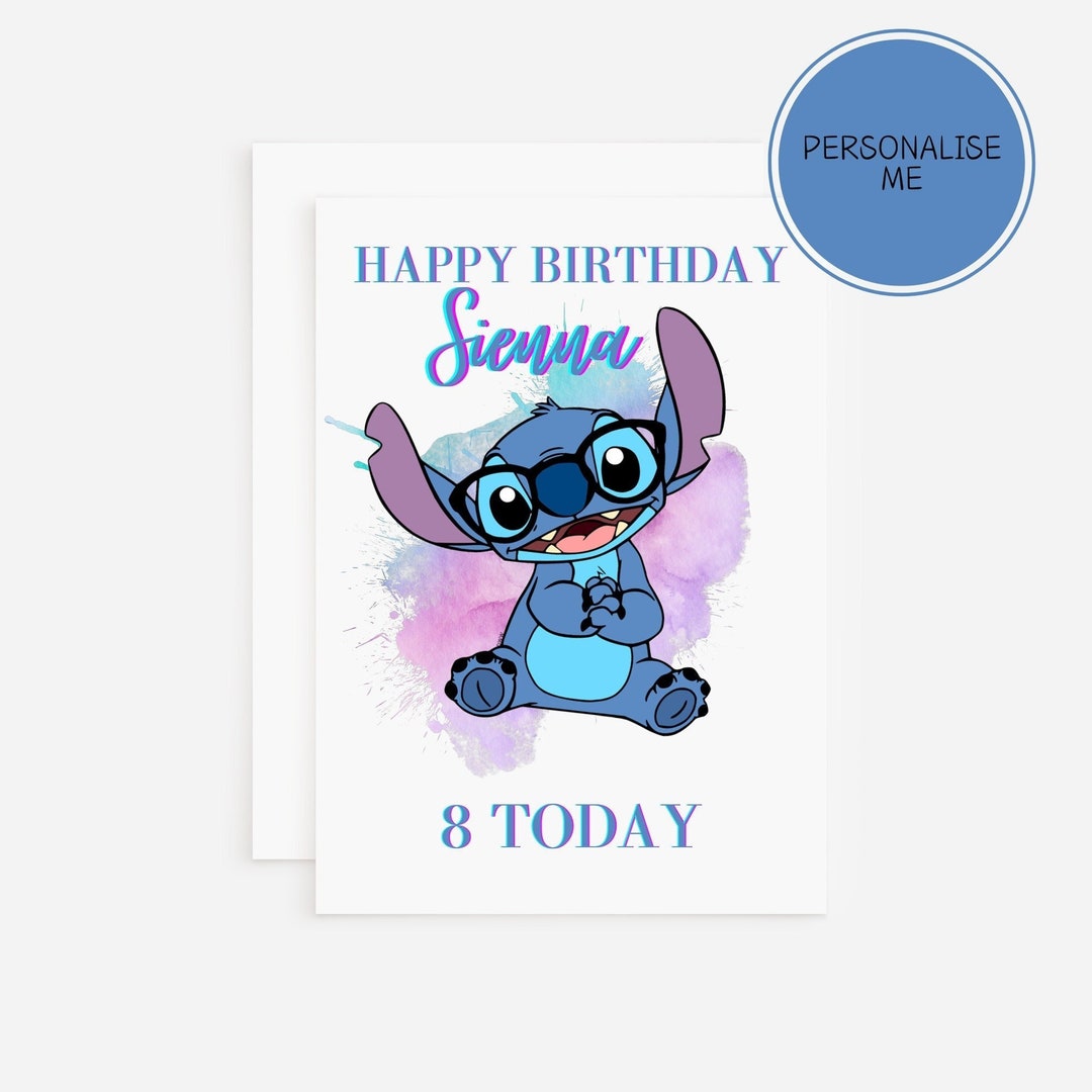 Stitch Birthday Card | Personalised | Age | Stitch | Fun | Daughter ...
