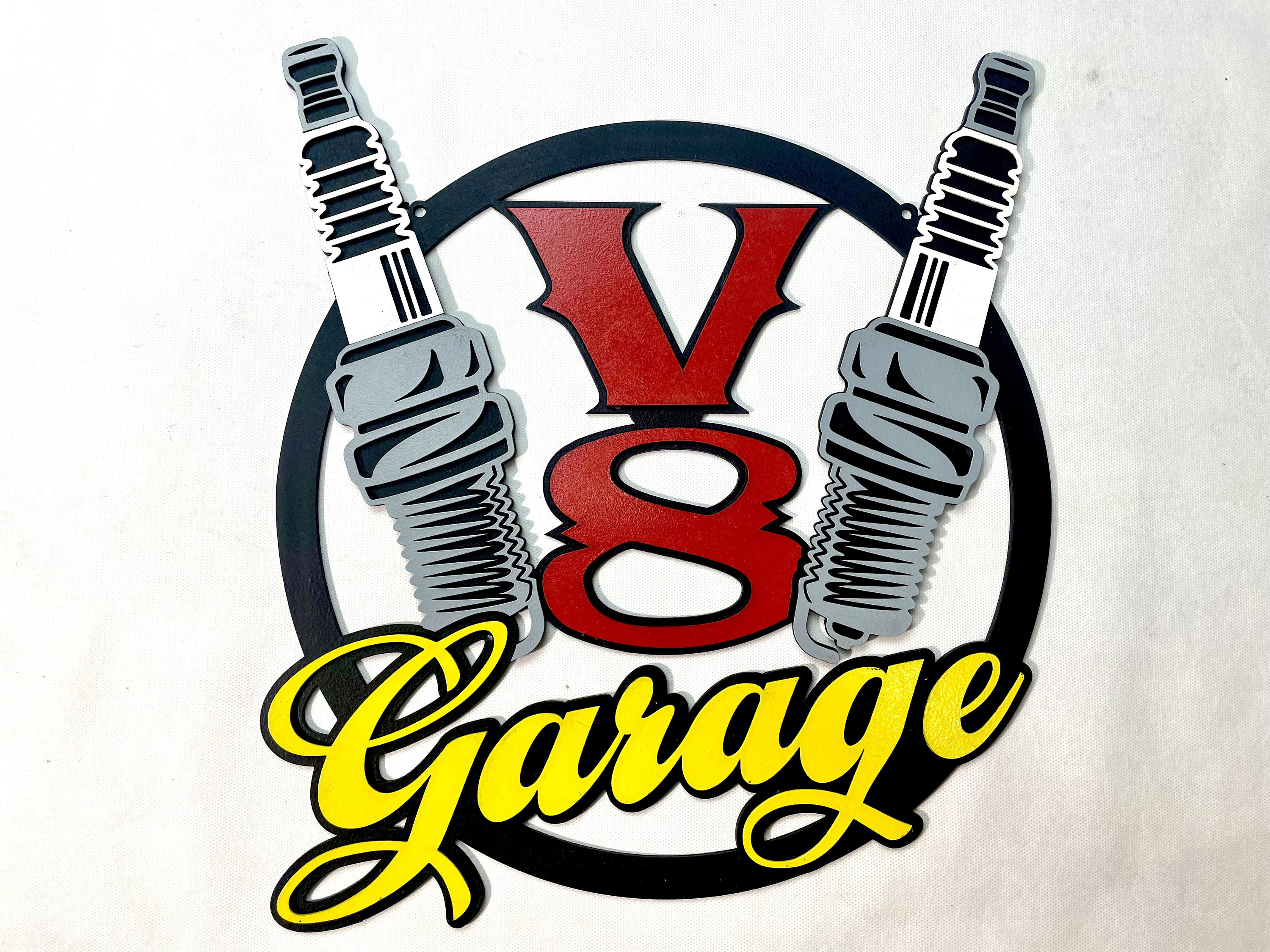 V8 Garage Lightburn SVG File DXF File Plotter File DIY Project Vector ...
