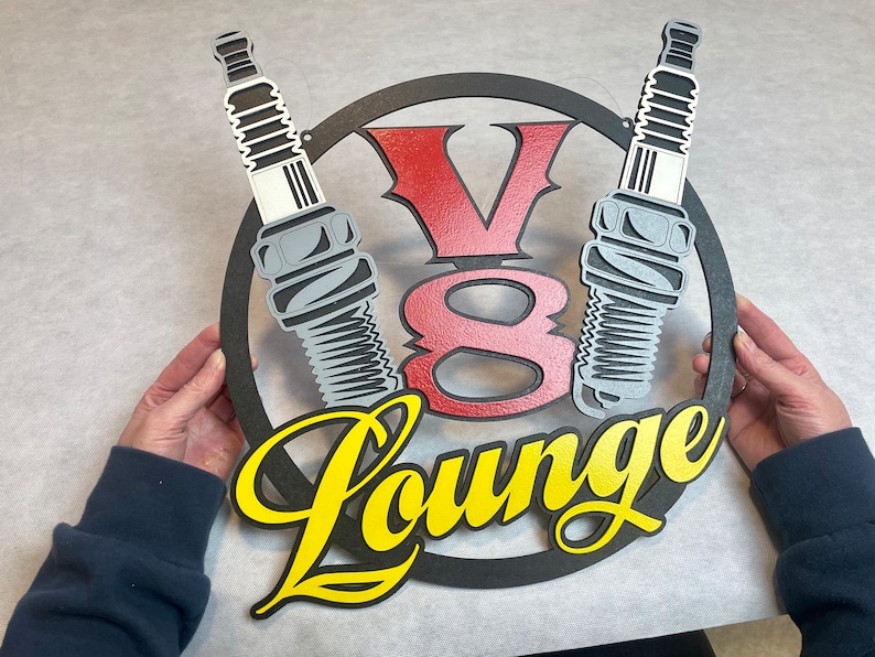 V8 Lounge Lightburn SVG File DXF File Plotter File DIY Project Vector ...