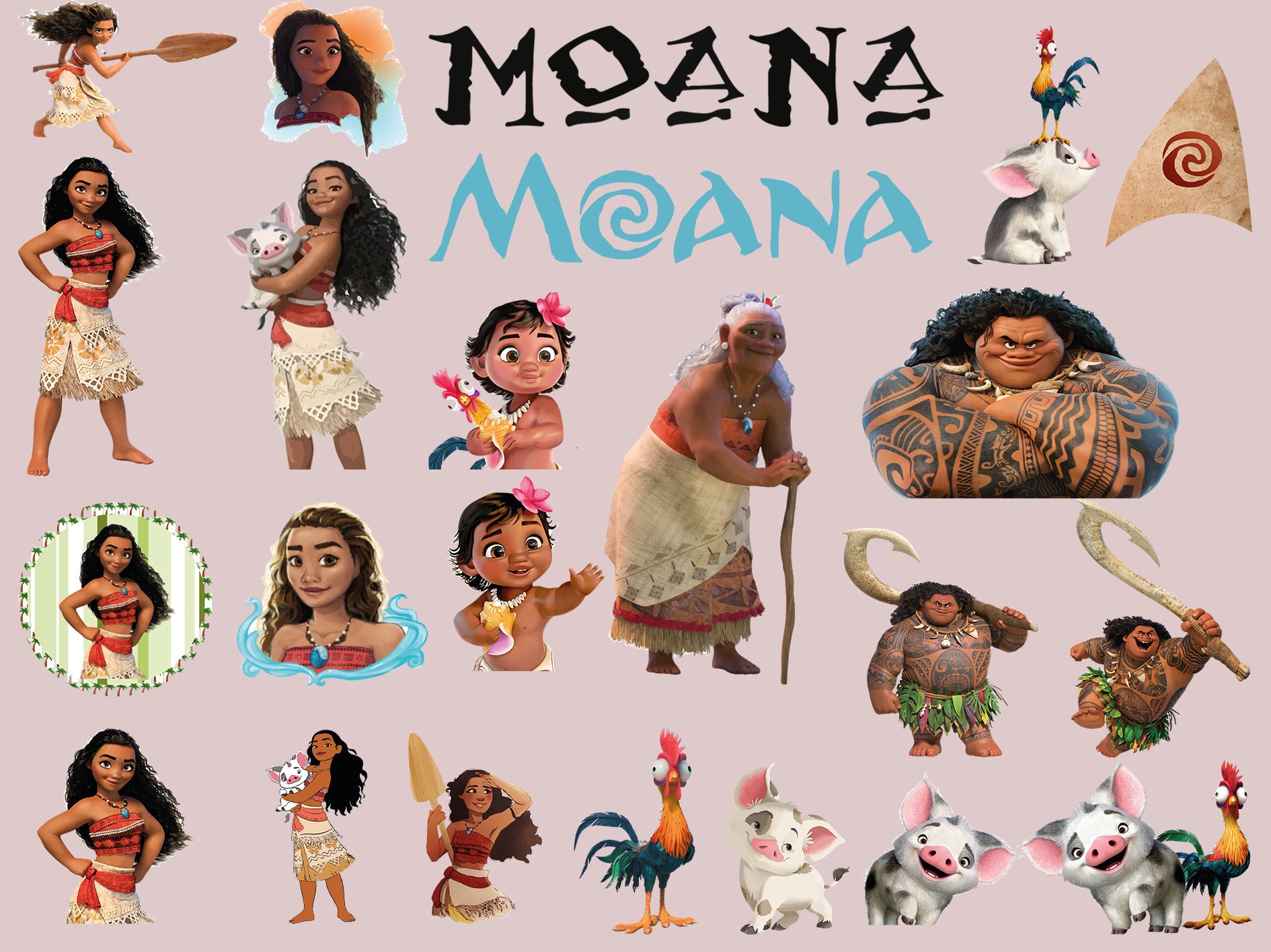 Moana Cut Files , Moana Digital Files , Moana Layered Bundle , Moana ...