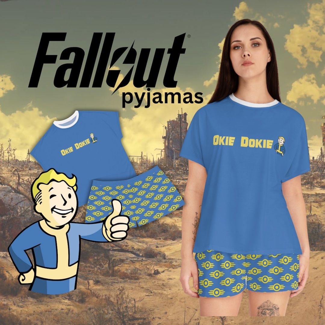 Fallout Vault Tec Pyjama Shorts and Tshirt Set Fallout Tv Show Vaulttec ...