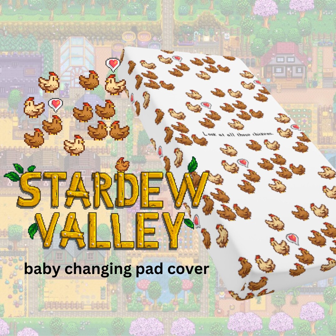 Look at All Those Stardew Chickens Baby Changing Pad Cover Stardew ...