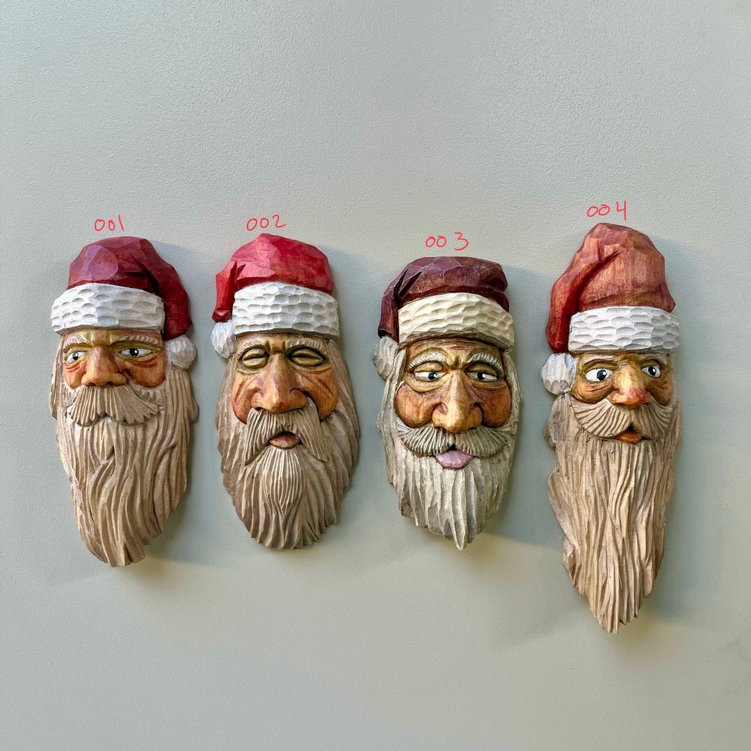 Hand-carved Santa Magnets | Unique Christmas Decoration & Gift ...