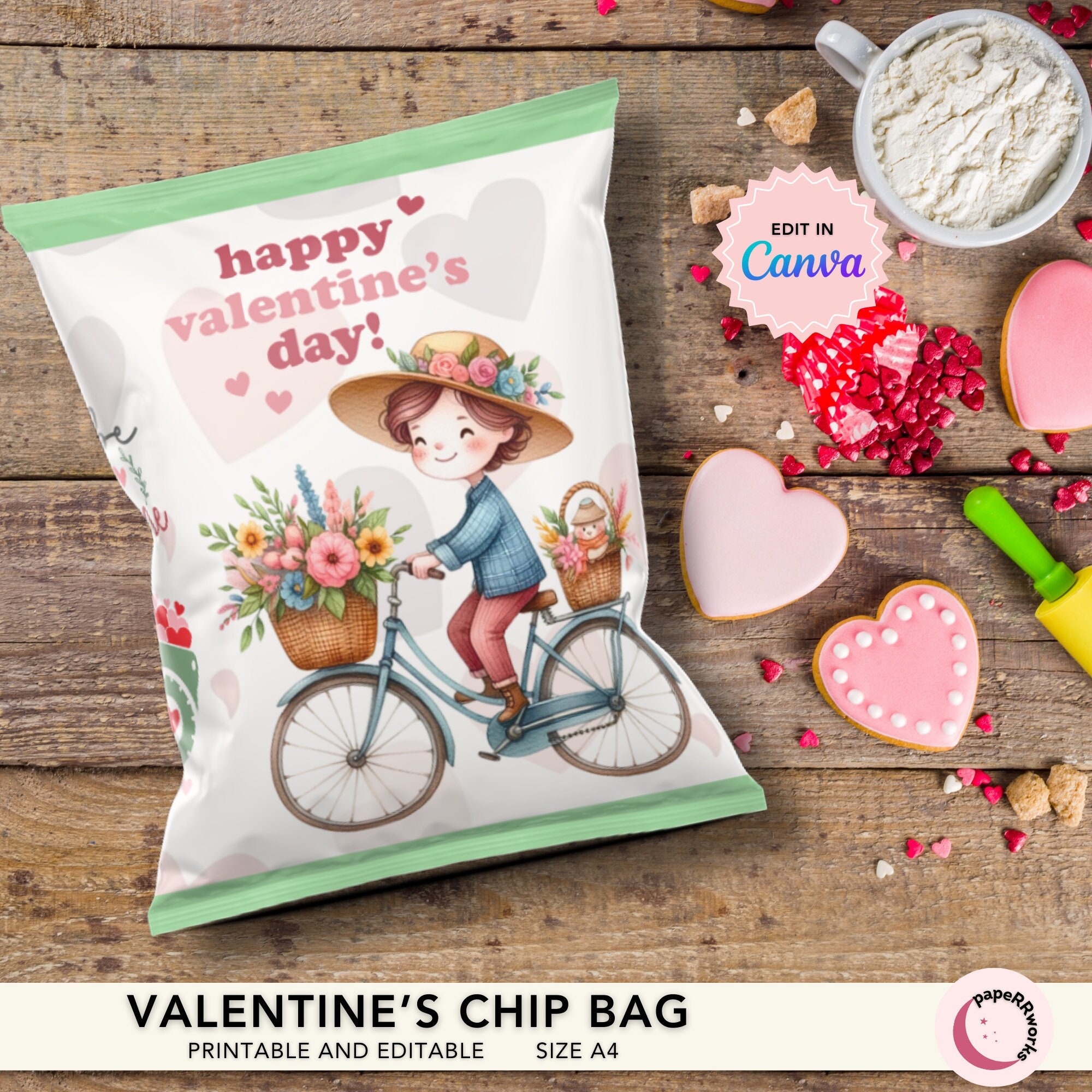 Valentines Chip Bag Template, Chip Packet, Chip Bag Printable ...