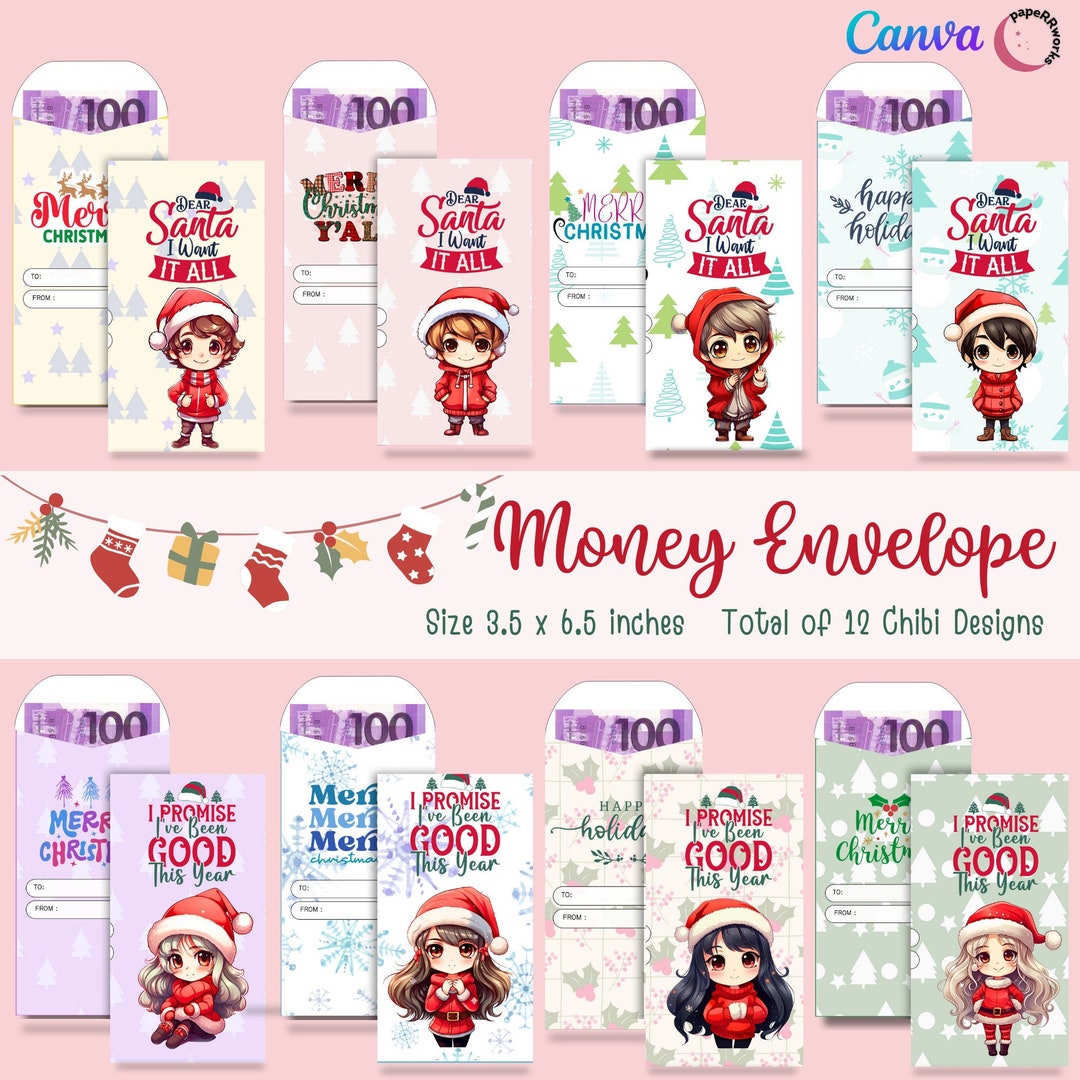 Christmas Money Envelope, Christmas Angpao, Money Envelope Printable ...