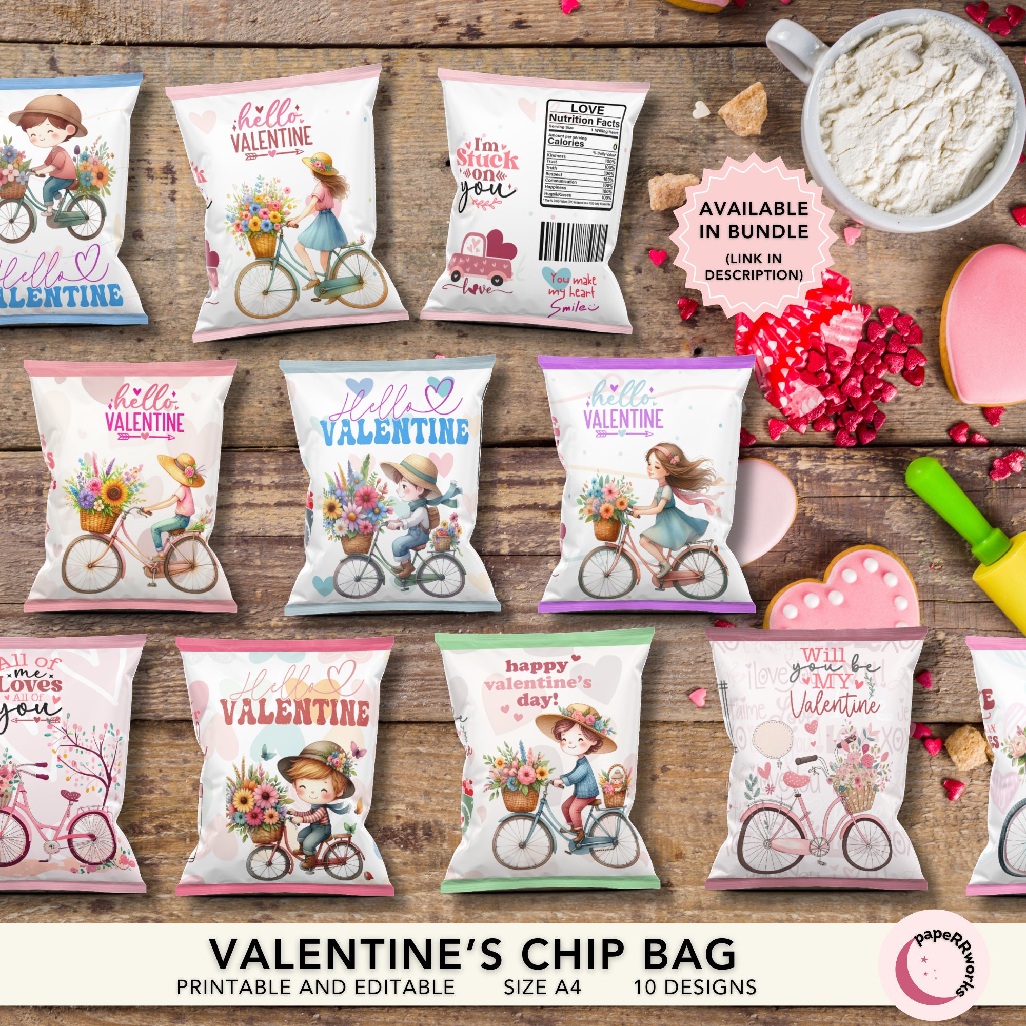 Valentines Chip Bag Template, Chip Packet, Chip Bag Printable ...