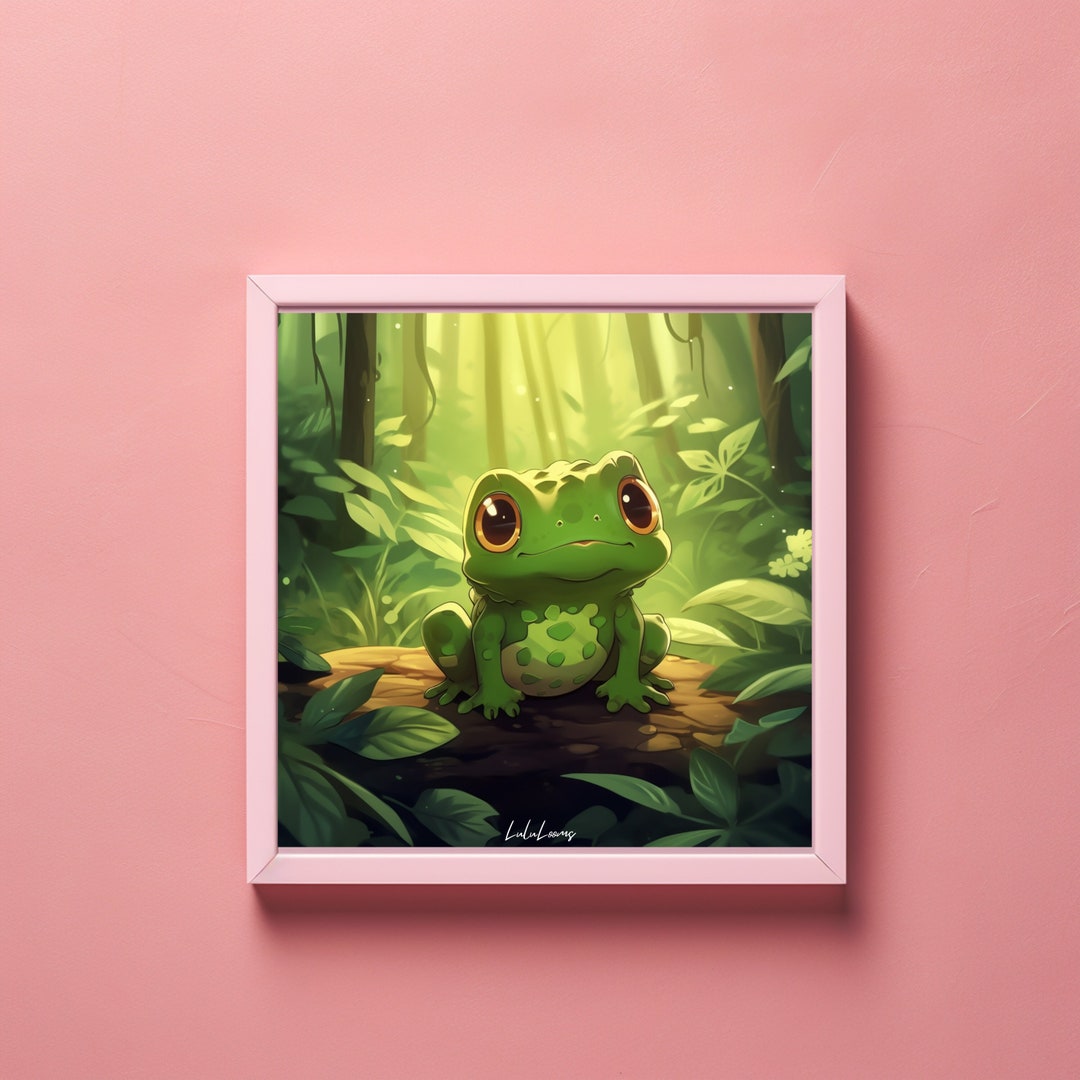 Froggy Anime Style Art Print Cute Anime Decor Whimsical - Etsy