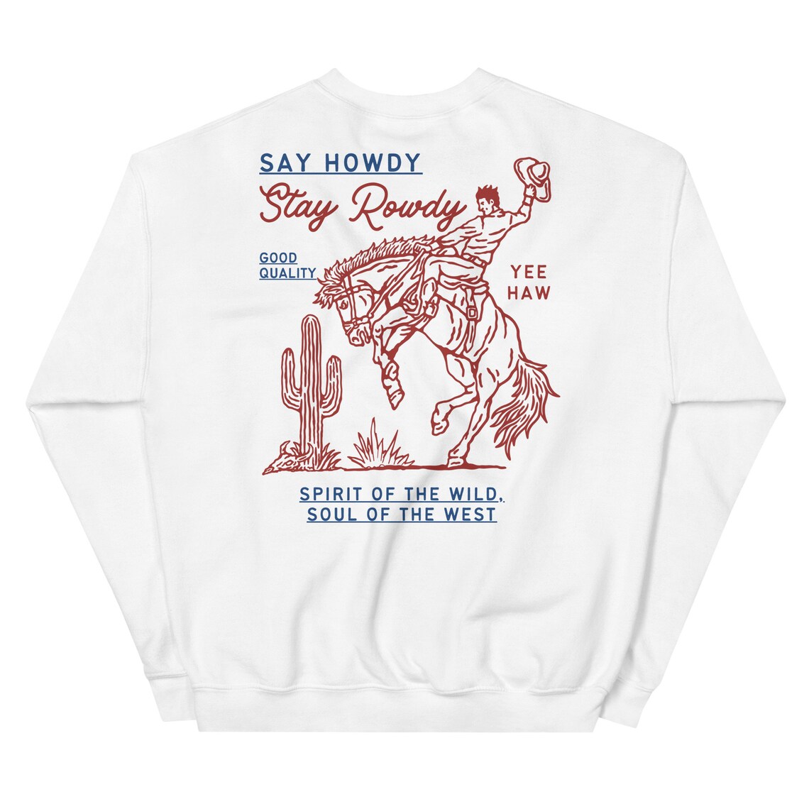 Howdy Stay Rowdy Sweatshirt Yee Haw Sweater Western Aesthetic Gift for ...