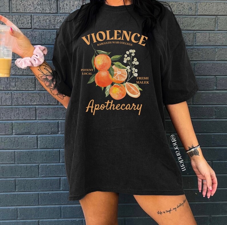 Violence Apothecary Shirt Basgiath War College Tee Violet Sorrengail ...