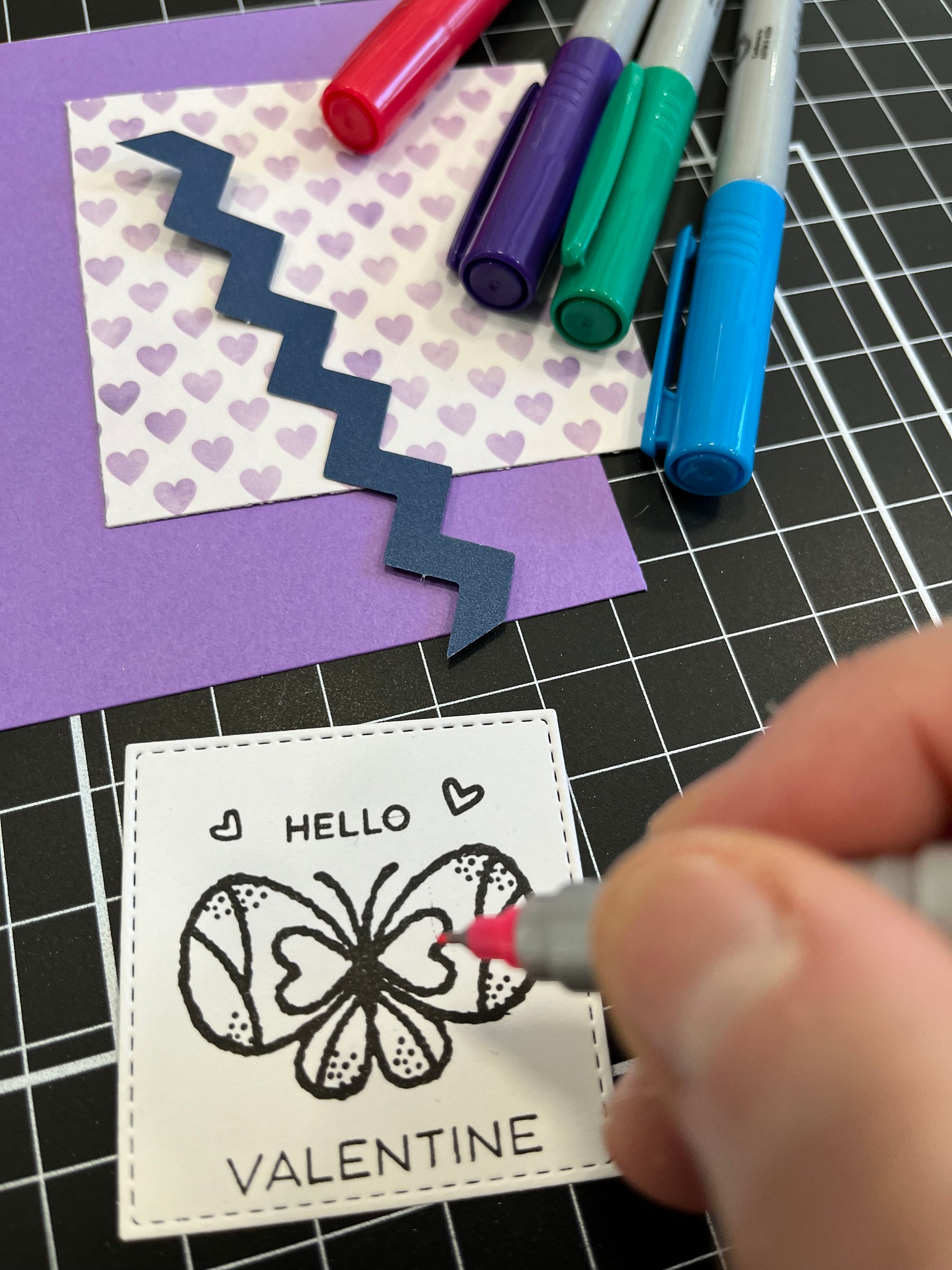 Valentine Card Kit Set of 8 for Kids DIY Card Kit Valentine's Day Kid ...