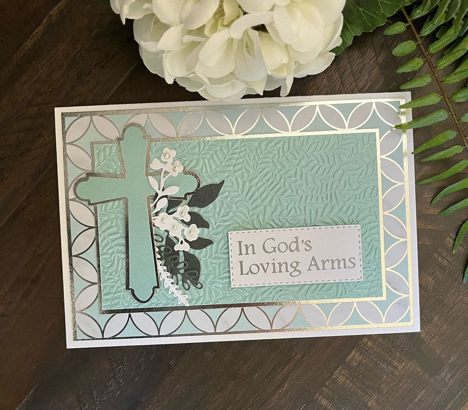 Sympathy Card Christian Religious in God's Loving Arms Blue - Etsy