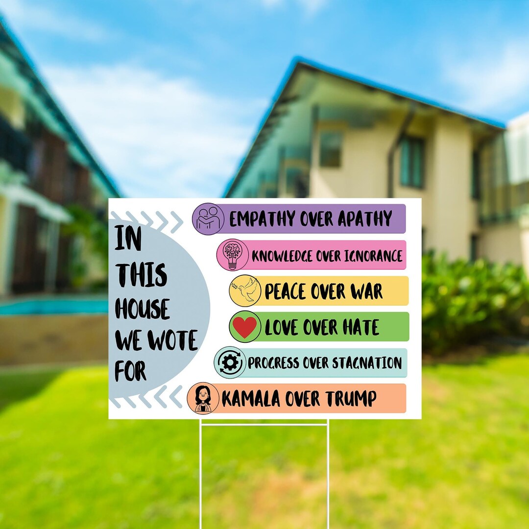 Kamala Harris Yard Sign, Harris Walz 2024 Yard Sign, Kamala Over Trump ...