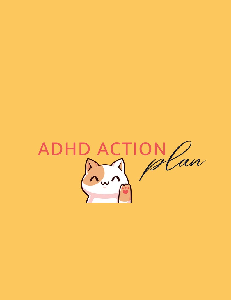 ADHD Goal Action Plan and Tracker Cats - Etsy