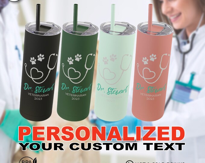 Veterinarian Gift, Personalized Veterinarian Tumbler, Vet Tech Gift ...