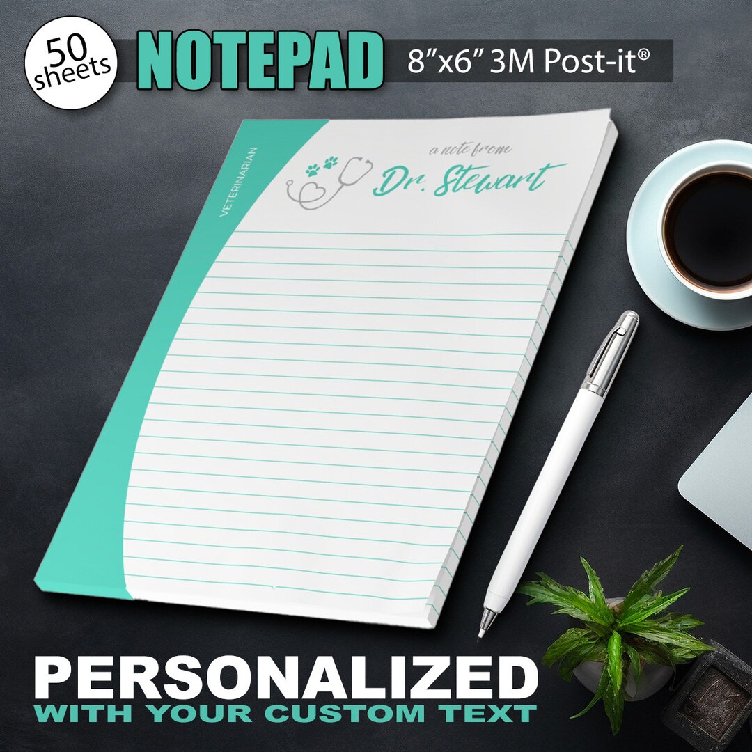 Personalized Vet Notepad Custom Veterinary Pad for Graduates & Techs ...