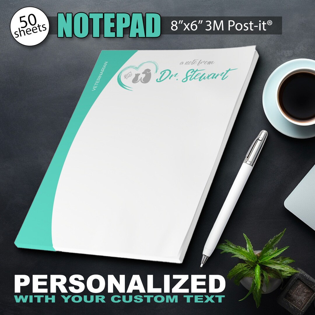 Custom Veterinarian Notepad Personalized Veterinarian Notepad Gift Vet ...